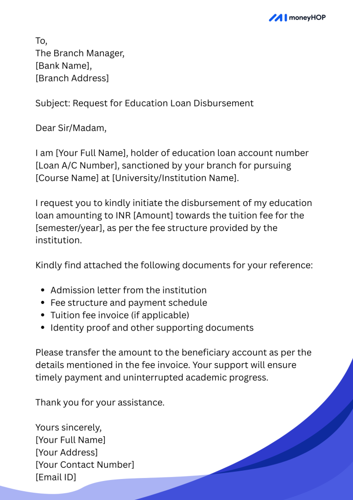 Letter to Bank Manager for Education Loan: Complete Format, Samples ...