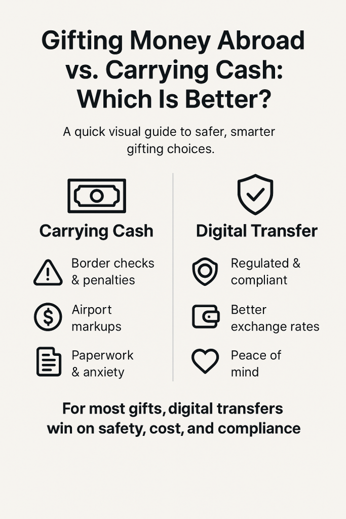 Gifting Money Abroad vs. Carrying Cash: Which Is Better in 2025? - moneyHOP is a full-stack ...